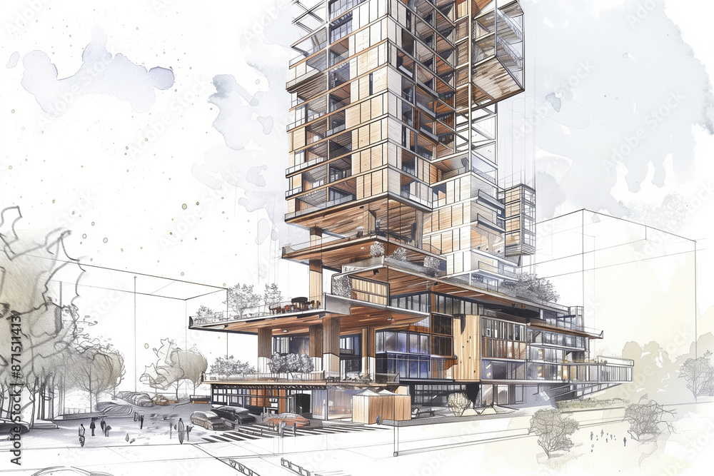 Innovative Timber Hybrid Skyscraper with Mixed-Use Building Typology in ...