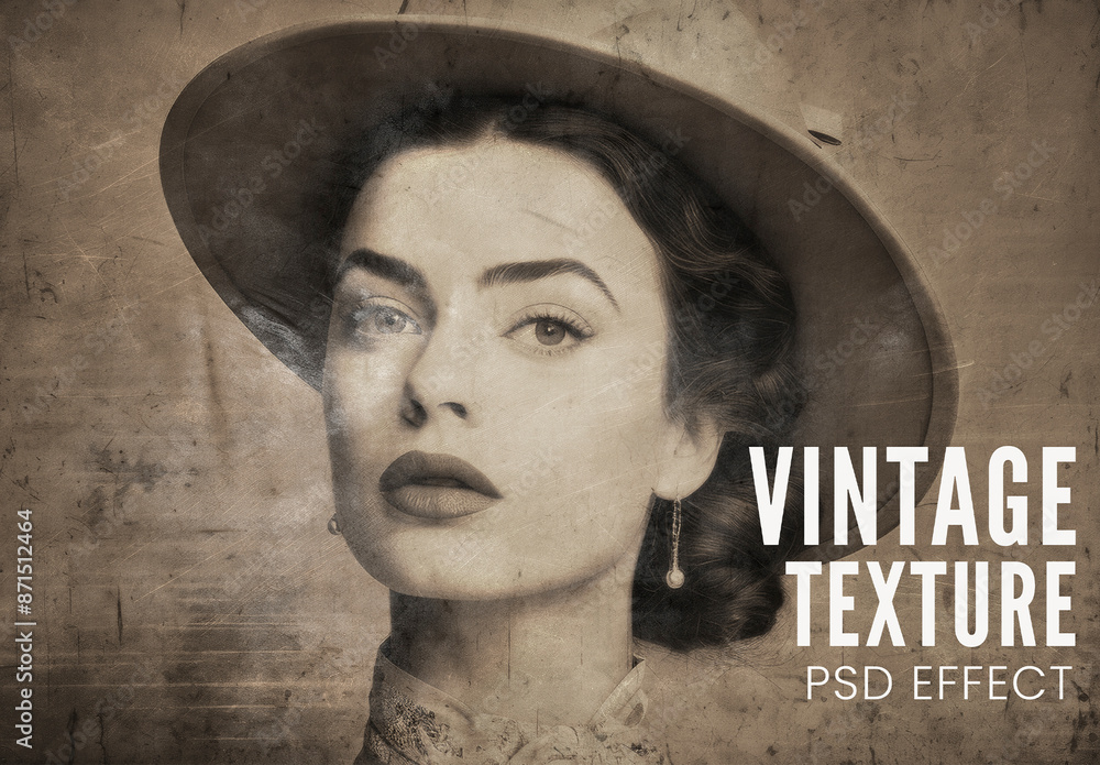 Vintage Texture PSD Effect Stock Template | Adobe Stock