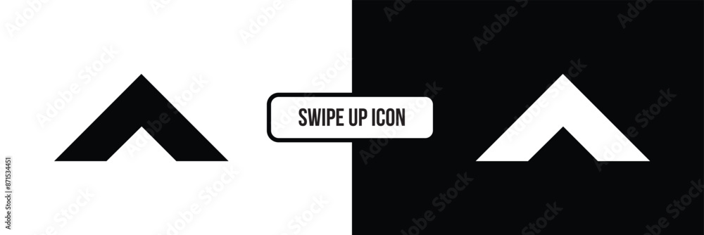 Swipe up arrows icon. Collection of arrows directed upwards. Black ...
