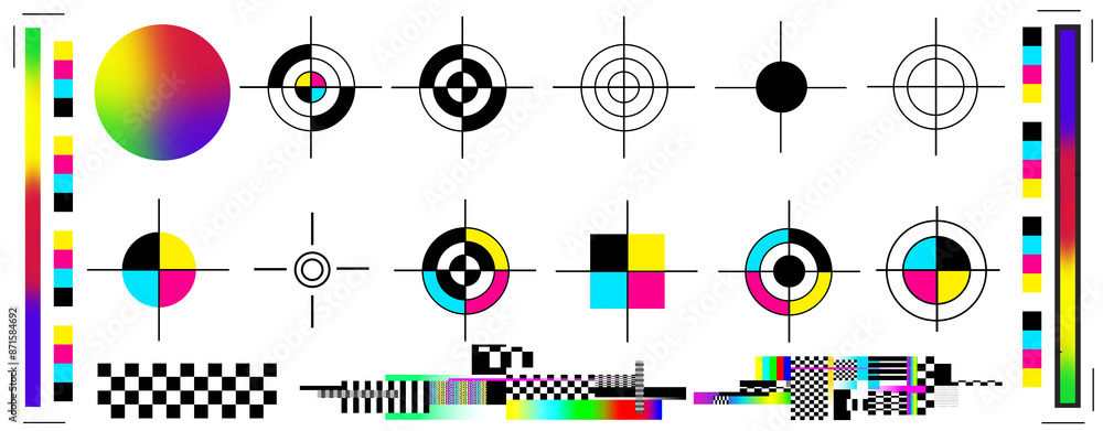 PNG Colorful calibration test pattern set Stock Illustration | Adobe Stock