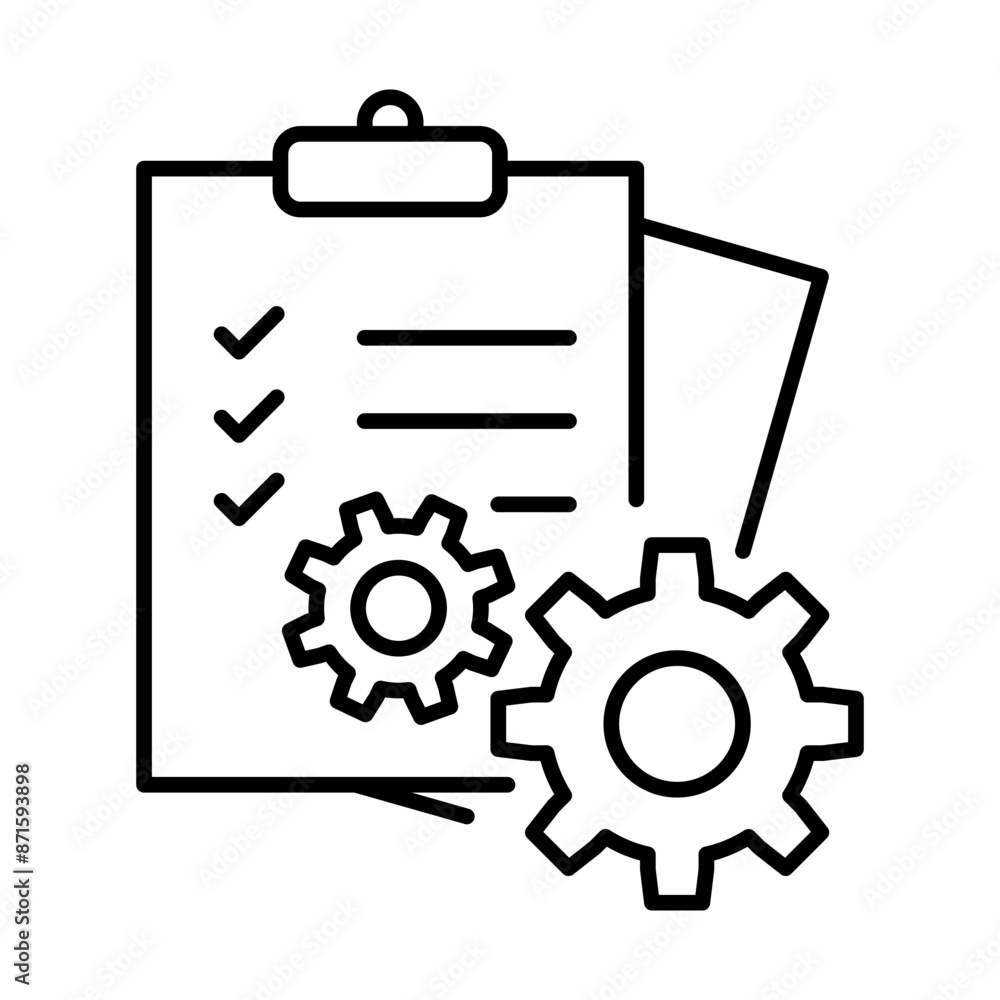 document management icon Linear symbol structure for use in designing ...