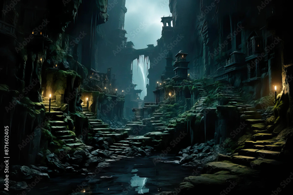 fantasy, subterranean, caves, winding, adventure, underground Fantasy ...