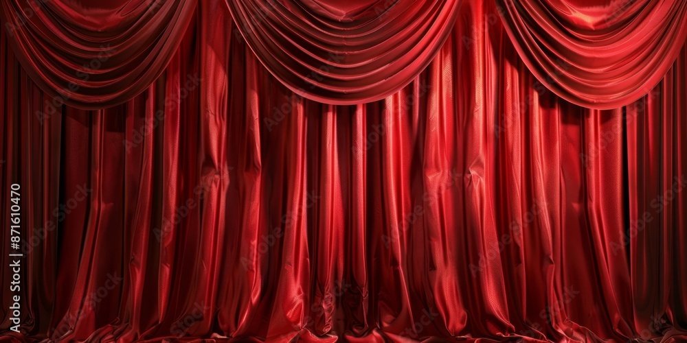 Luxurious Red Velvet Theater Curtain on Stage, Ready to Unveil the Next ...