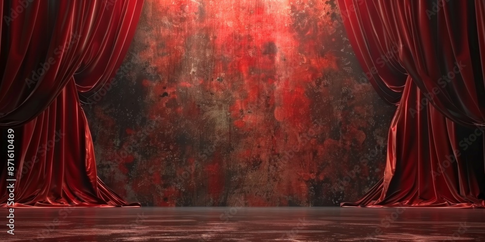 Luxurious Red Velvet Theater Curtain on Stage, Ready to Unveil the Next ...