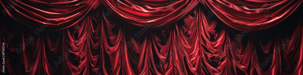 Luxurious Red Velvet Theater Curtain on Stage, Ready to Unveil the Next ...