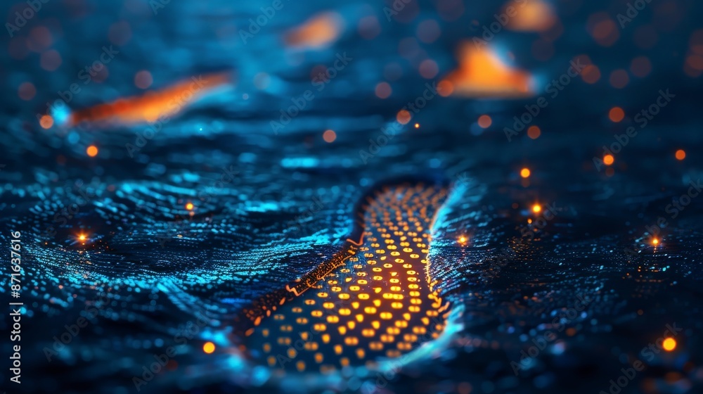 Cybersecurity digital footprints made of binary code, highlighting the ... Cybersecurity digital footprints made of binary code, highlighting the ...