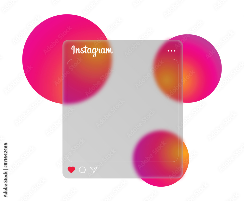 instagram mockup social media post template in glassmorphism background ...