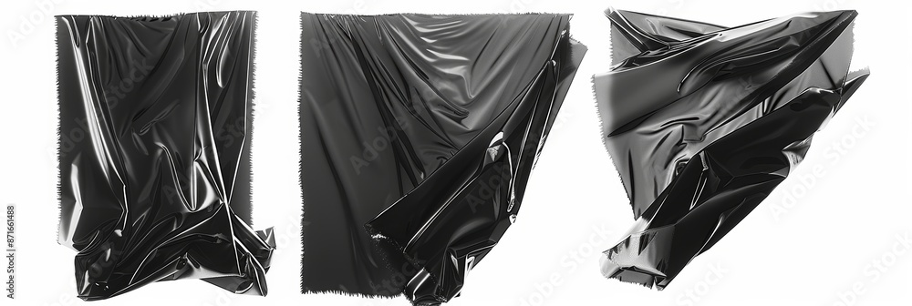 Collection of plastic wrap textures for overlays. Wrinkled plastic ...