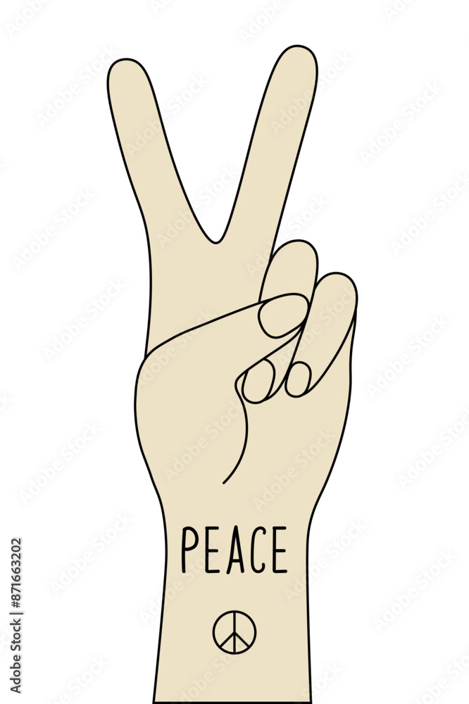 Peace hand symbol or Victory sign gesture isolated on a transparent ...