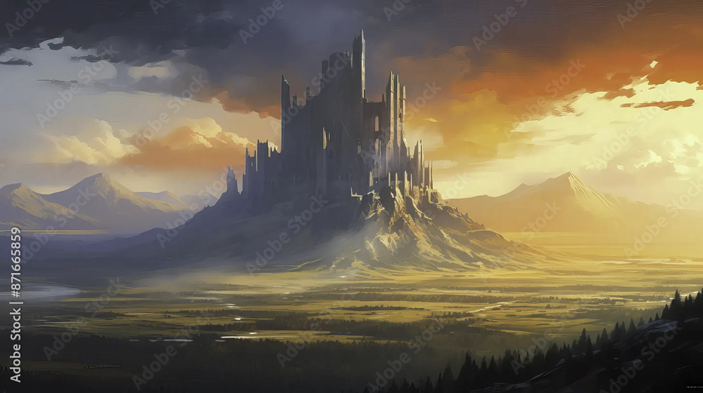 thunder, plains, lightning, strikes, illuminate, landscape Fantasy ...