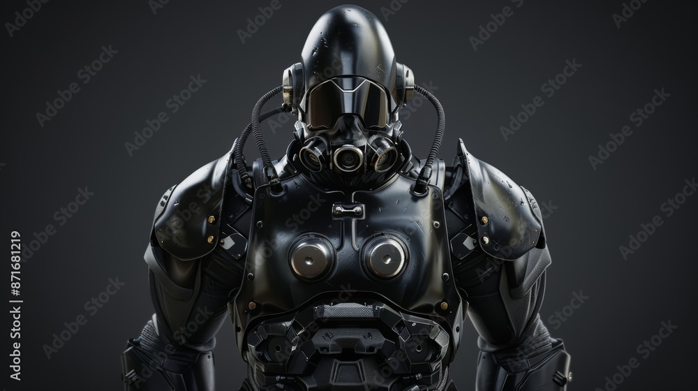 The image shows a cyborg girl making a heart gesture with her fingers ...