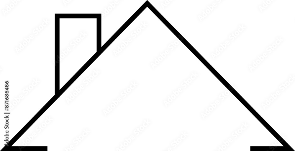House or home roof line icon. House top vector symbol for website ...