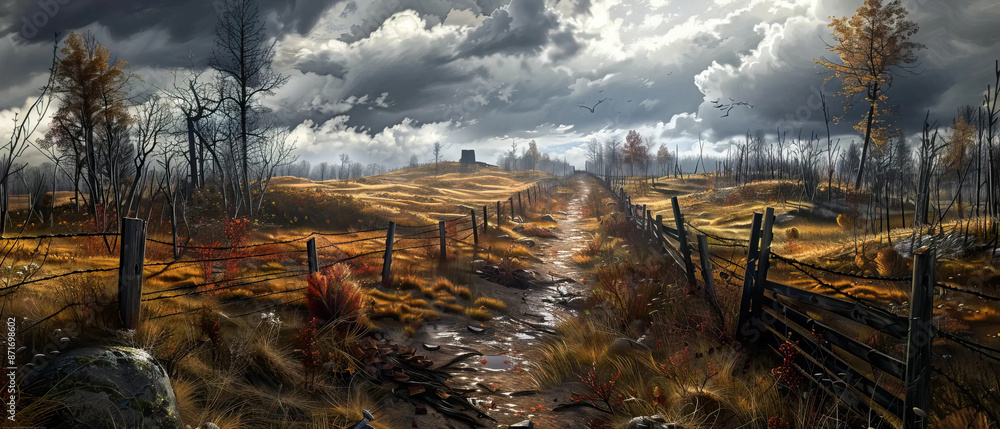 war, trenches, detailed, background, fantasy, scenery Fantasy wallpaper ...