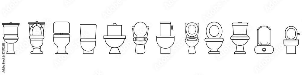 Toilet icon vector set. WC illustration sign collection. Bathroom ...