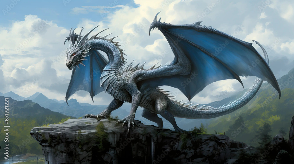 silver, dragon, majestic, creature, elegance, power Fantasy wallpaper ...