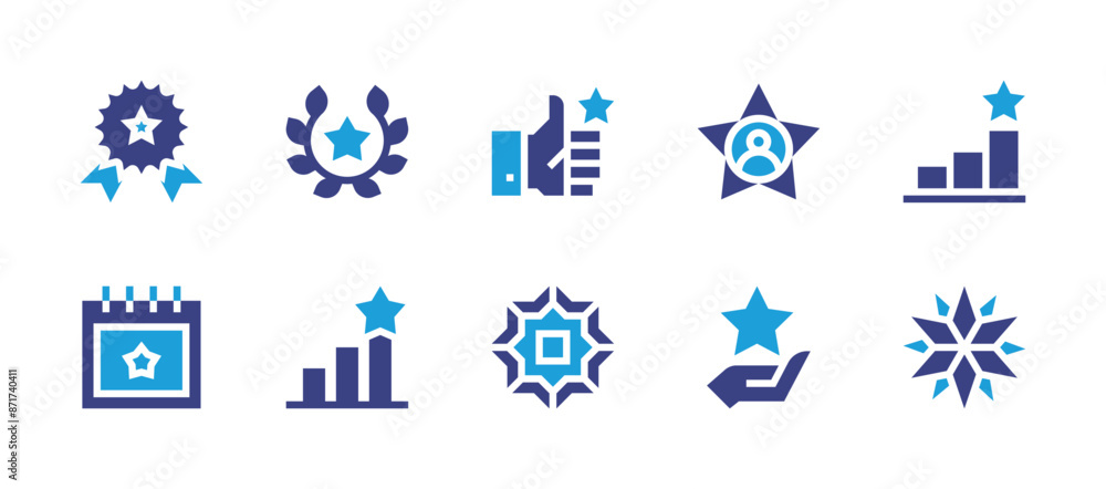 Star icon set. Duotone color. Vector illustration. Containing wreath ...