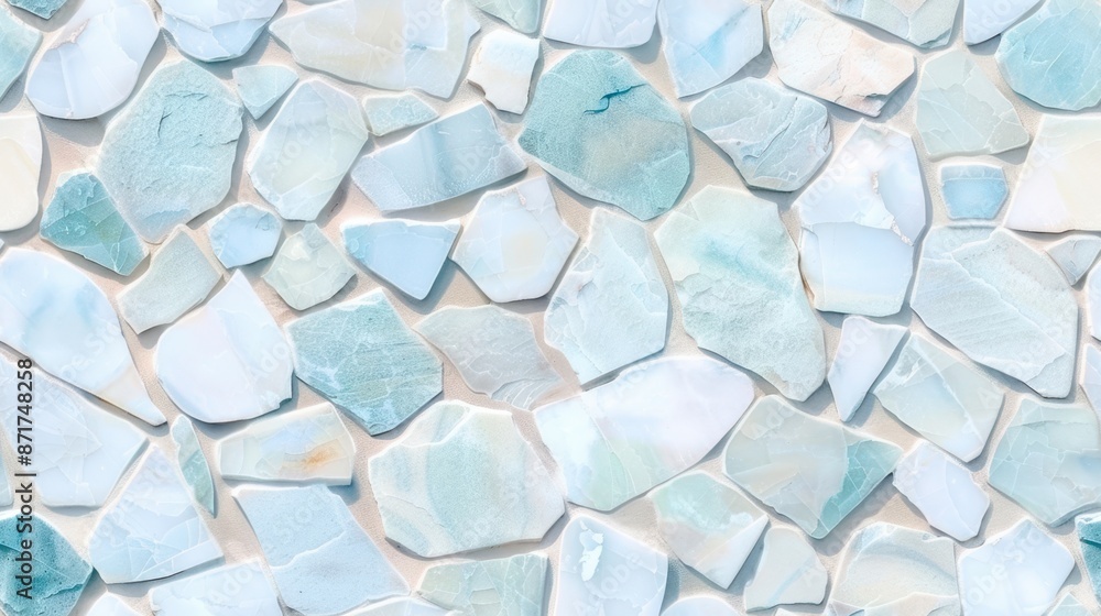 White marble tiles forming a seamless pattern with subtle veins and ...