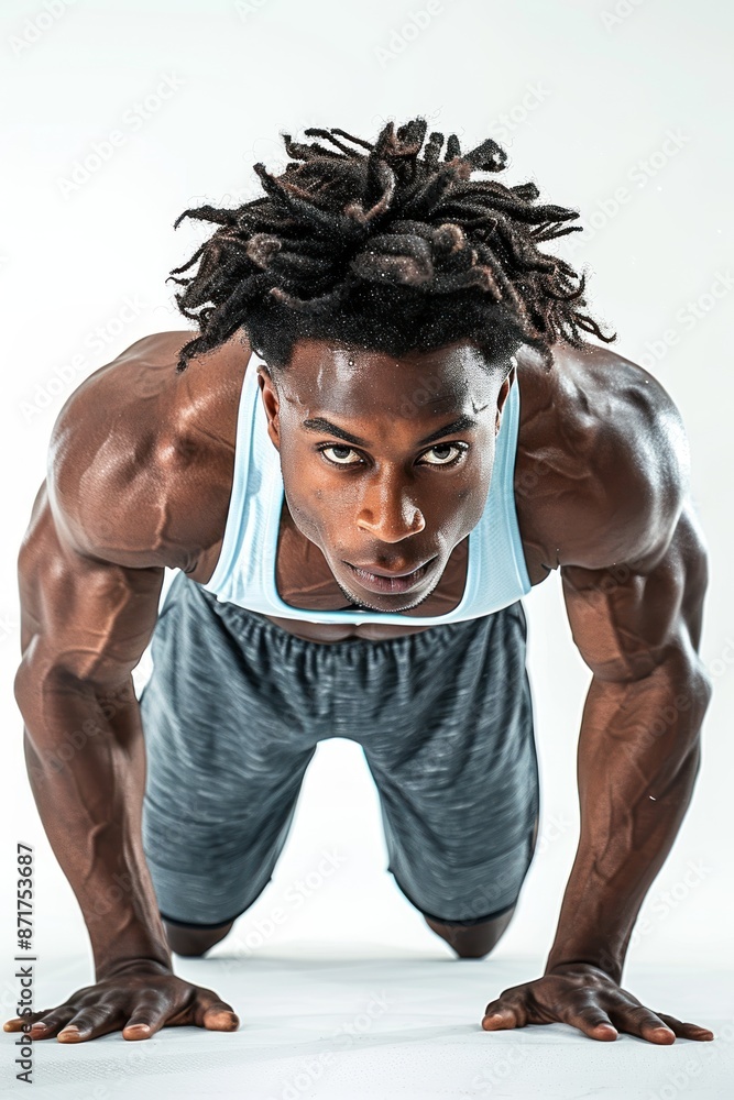 Fitness trainer showing proper push-up form, wearing a workout outfit ...