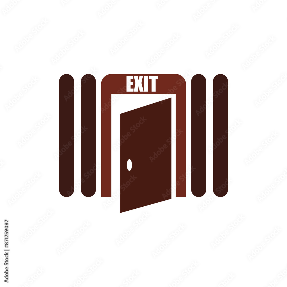 exit icon on a white background, vector illustration Stock Vector ...