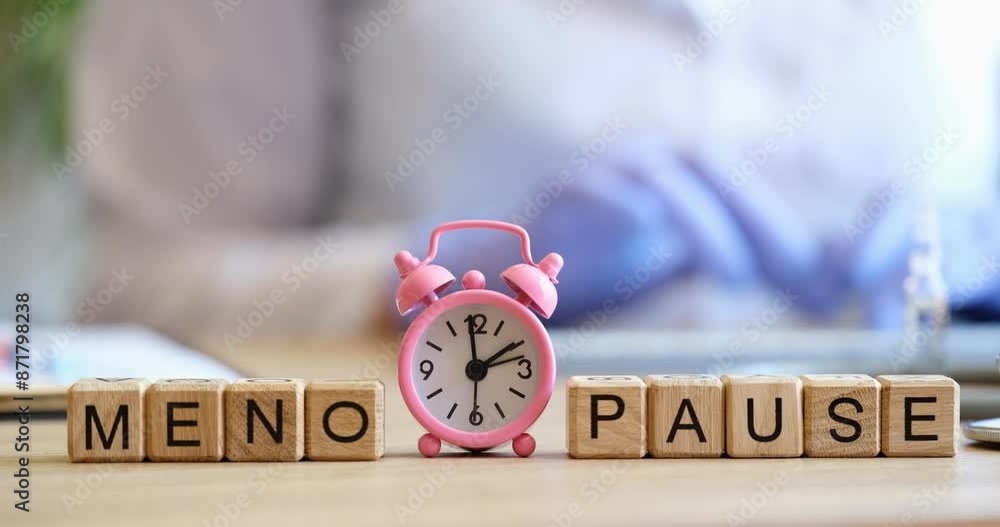 Menopause letters inscription and gynecologist consultation in clinic ...