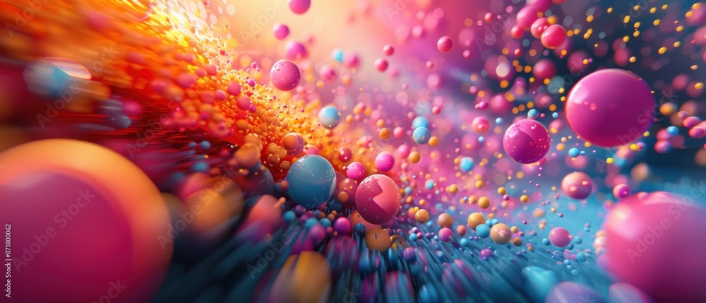 A 3D background depicting a variety of objects rapidly approaching the ...