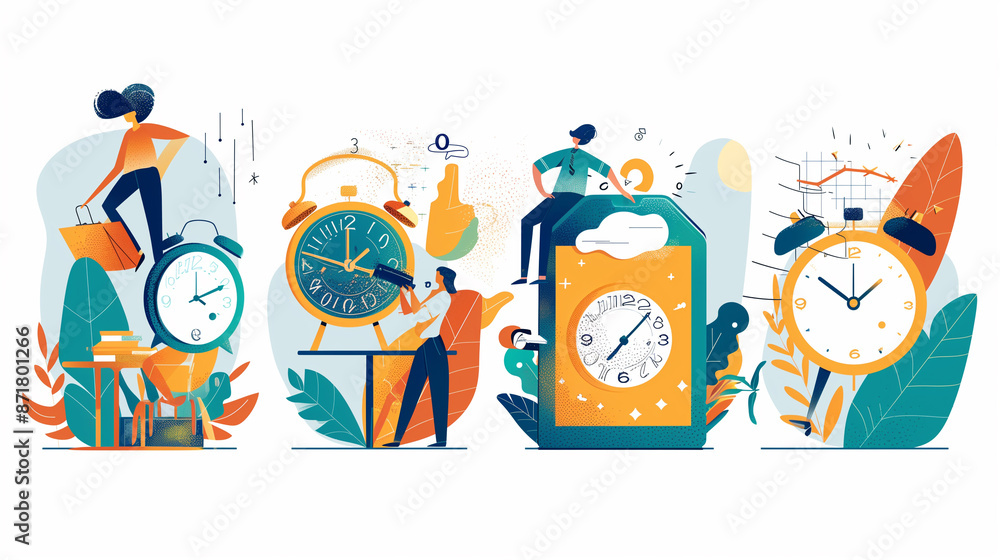 Time Management Advertising Poster Set, Organize, Prioritize, Succeed ...