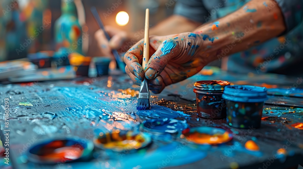 People expressing themselves doing art during an art therapy workshop ...