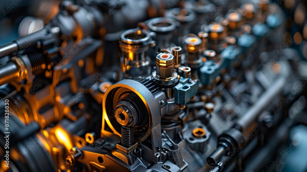 Anatomy of a car engine with detailed labels showing the role of ...