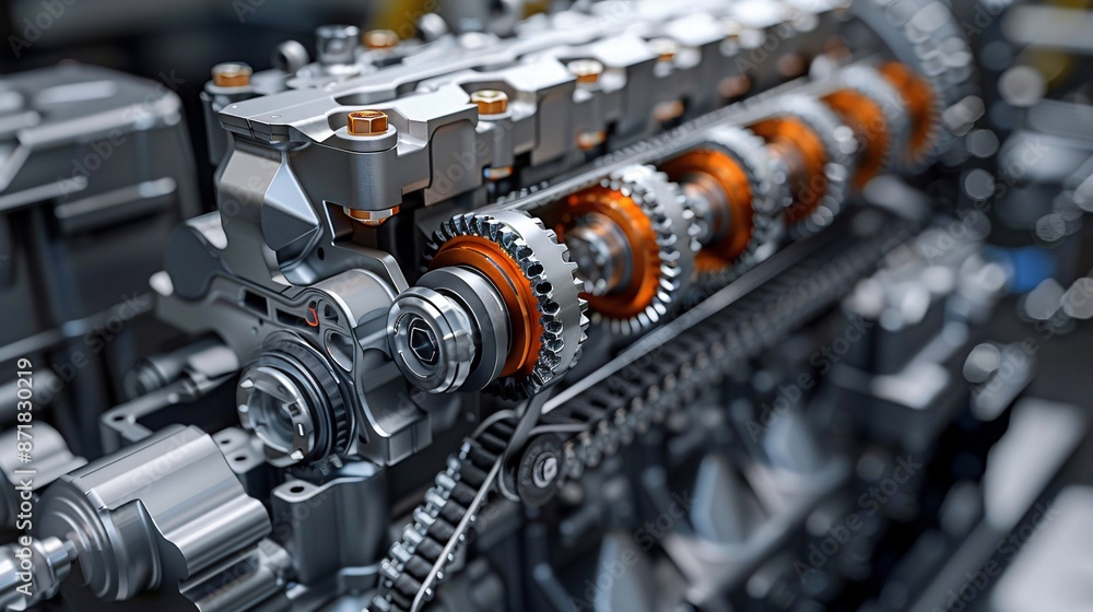 Educational diagram of internal combustion engine parts like camshaft ...