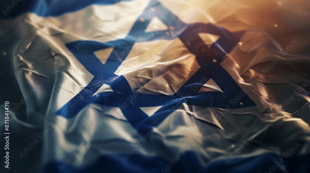 Israeli flag, Israeli symbol of patriotism Stock Photo | Adobe Stock
