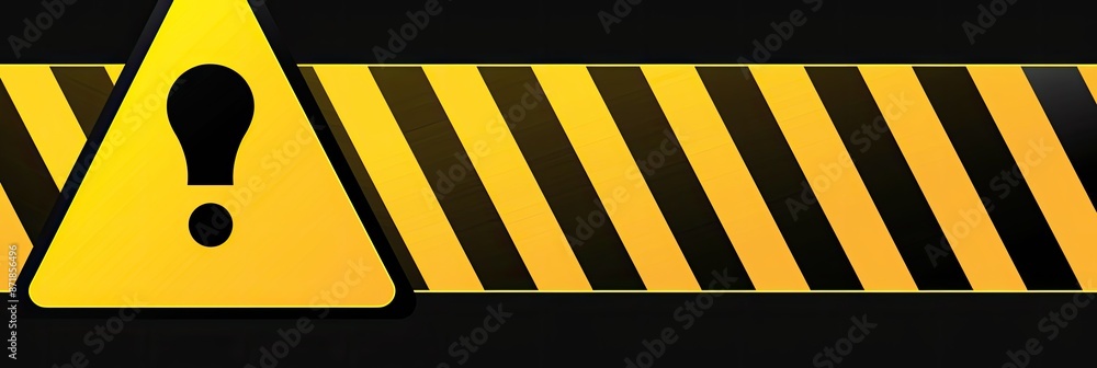 High Contrast Warning Sign with Stripes Stock Illustration | Adobe Stock