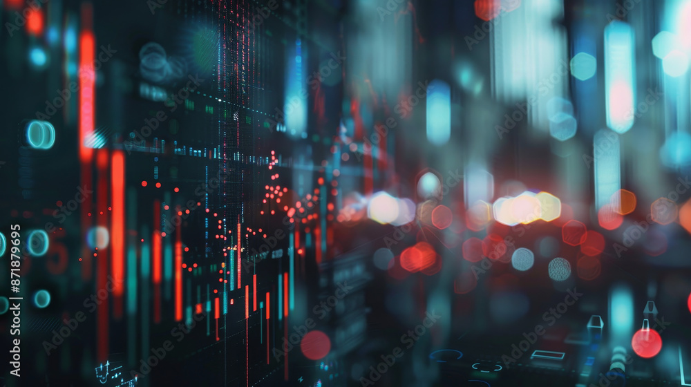 Stock Market Chart: A dynamic chart displaying stock prices, typically ...