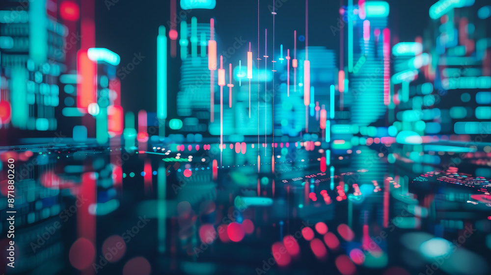 Stock Market Chart: A dynamic chart displaying stock prices, typically ...