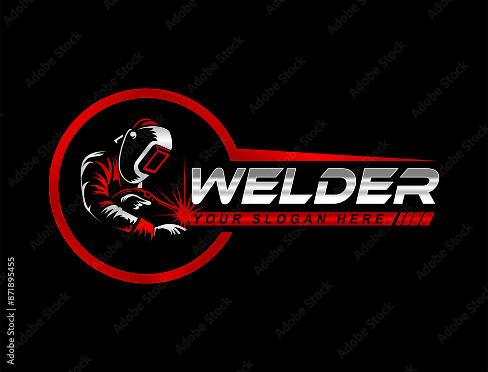 welding welder service logo emblem badge illustration vector design ...