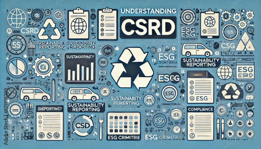Understanding CSRD Infographic with Blue Background and Sustainability ...