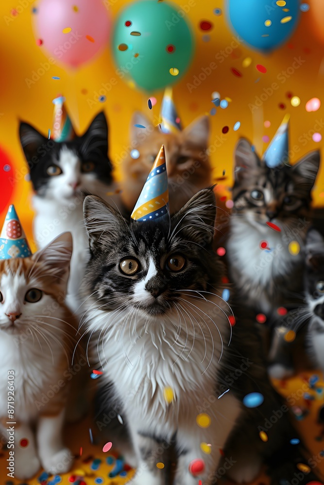 Happy Birthday to the Cats: A group of cats celebrate their birthday ...