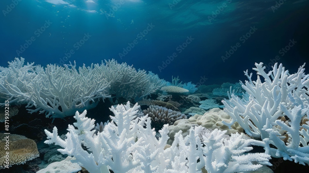 Global warming causes coral reefs to bleach, losing their vibrant ...
