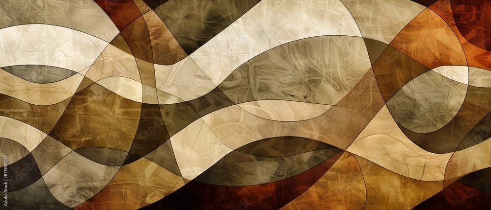 Abstract Artwork Featuring A Series Of Overlapping Undulating Shapes