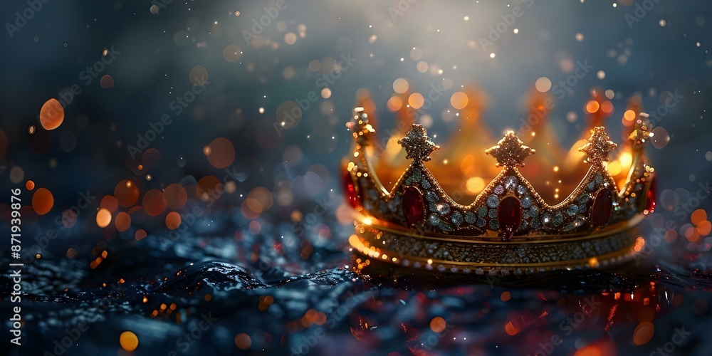 Exquisite crown symbolizes royal lineage crafted with precious ...