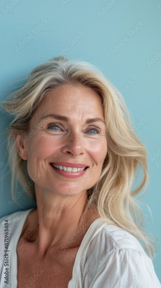 Blue backdrop beauty, dermatology, and wellness cosmetics studio ...