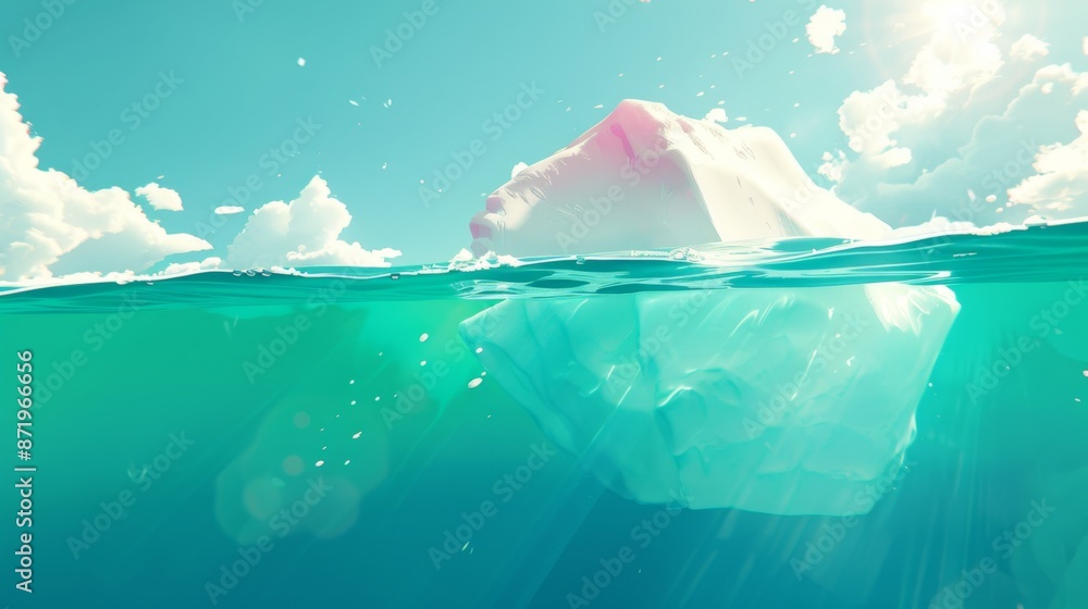 Create an iceberg shaped like a fantastical creature, with twisting ...