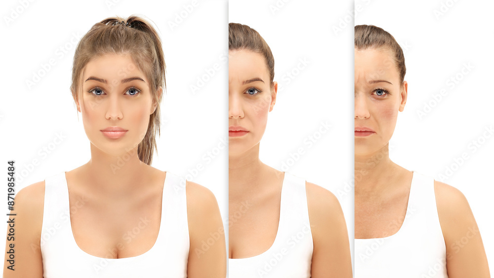 Signs of skin aging,signs of premature aging, Wrinkles and fine lines ...