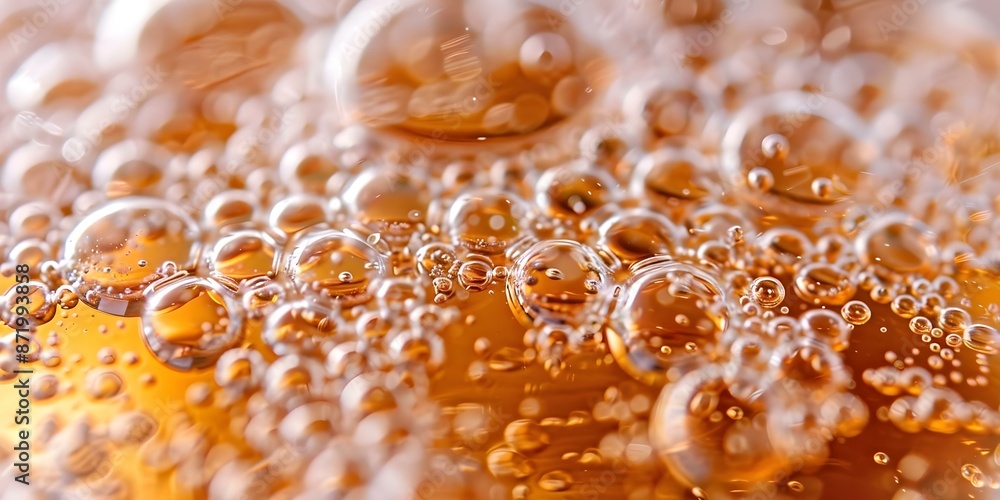 Closeup image of carbonated drink bubbles potential acid reflux trigger isolated. Concept ...