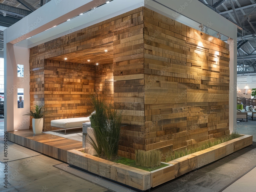 Utilize wooden backdrops for event signage or booth designs at trade ...