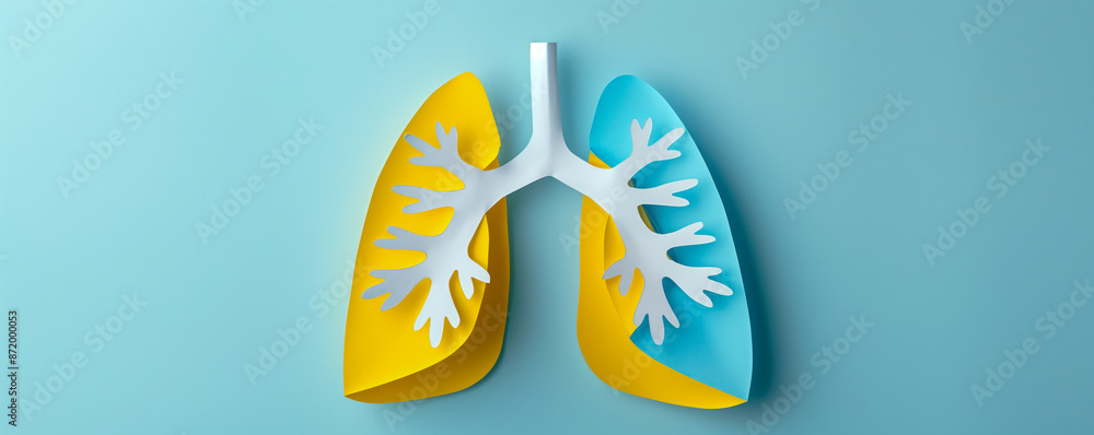 Abstract illustration cutting from paper of human lungs. Concept of ...