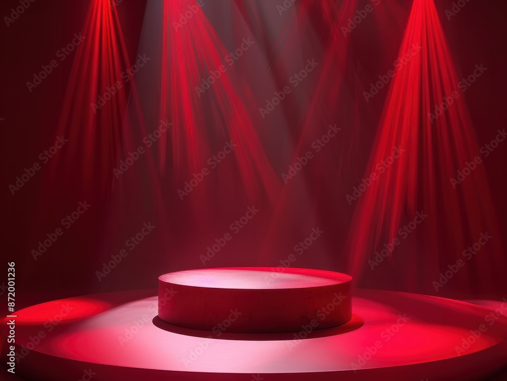 Empty stage of the theater, lit by spotlights before the performance ...
