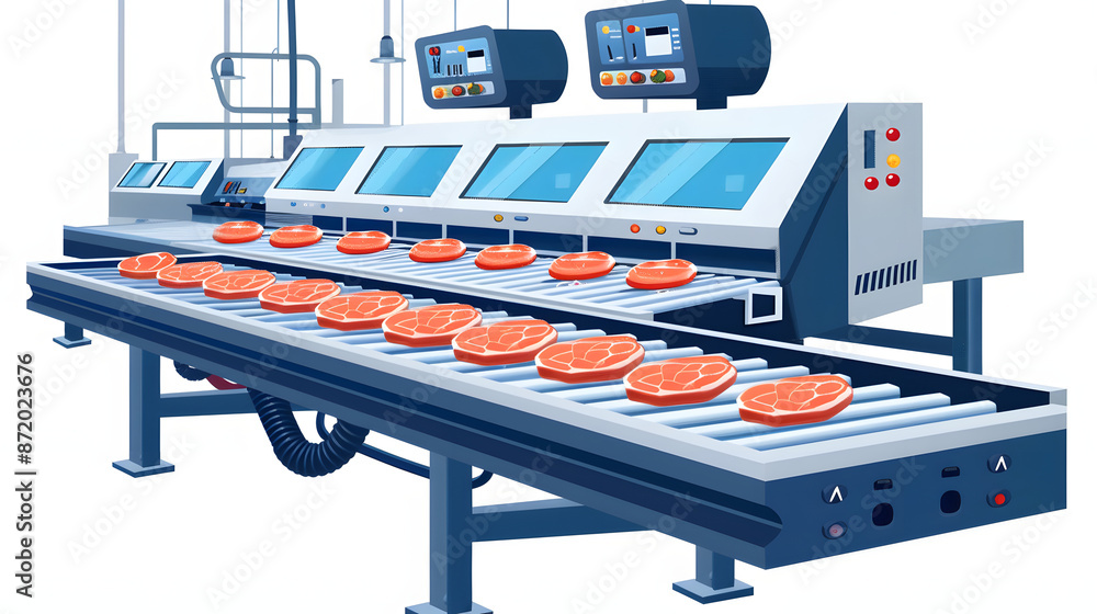 conveyor belt food.modern poultry processing plant.meat processing ...
