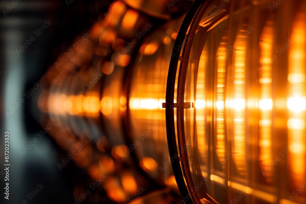 An artificial sun reactor in operation, with bright plasma glowing ...