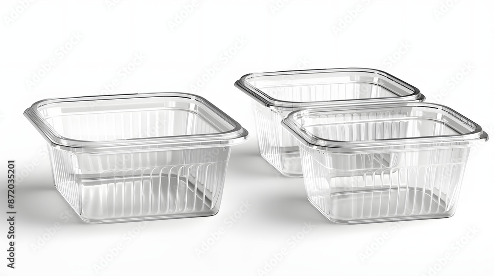 mass production of packaging. transparent plastic containers with a lid ...