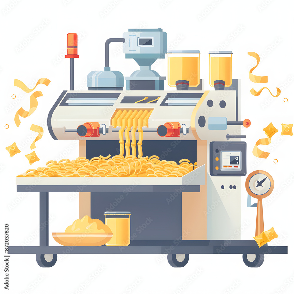 pasta manufacturer - a modern food products factory isolated on white ...